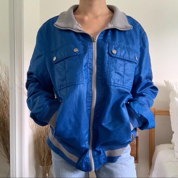 Guess | Jackets & Coats | Guess Reversible Blue And Gray Jacket | Poshmark